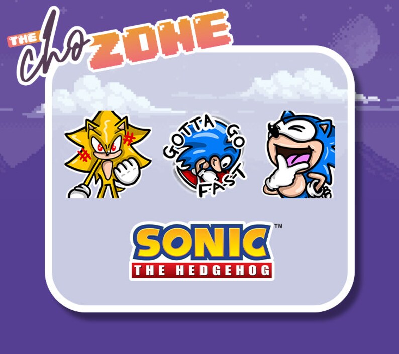 SONIC the Hedgehog SET Retro Gaming Twitch Emote | Discord Emotes - Etsy