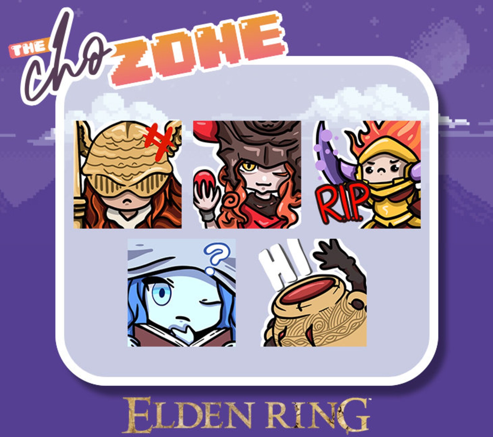 ELDEN RING 5 Set EMOTE Ranni Radahn Mesmer Malenia Twitch | Discord ...