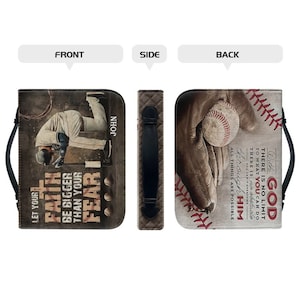 Personalized Baseball Bible Cover: Faith Over Fear, Christian Gift - Etsy