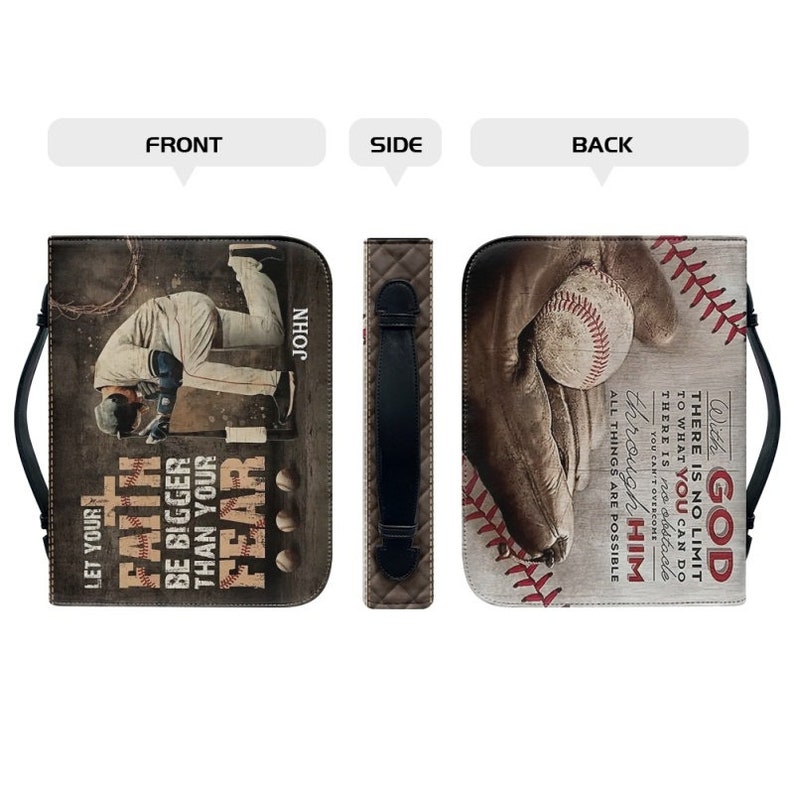 Personalized Baseball Bible Cover: Faith Over Fear, Christian Gift - Etsy