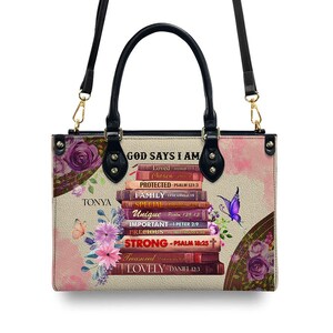 Personalized Scripture Leather Handbag by CHRISTIANARTBAG. - Etsy
