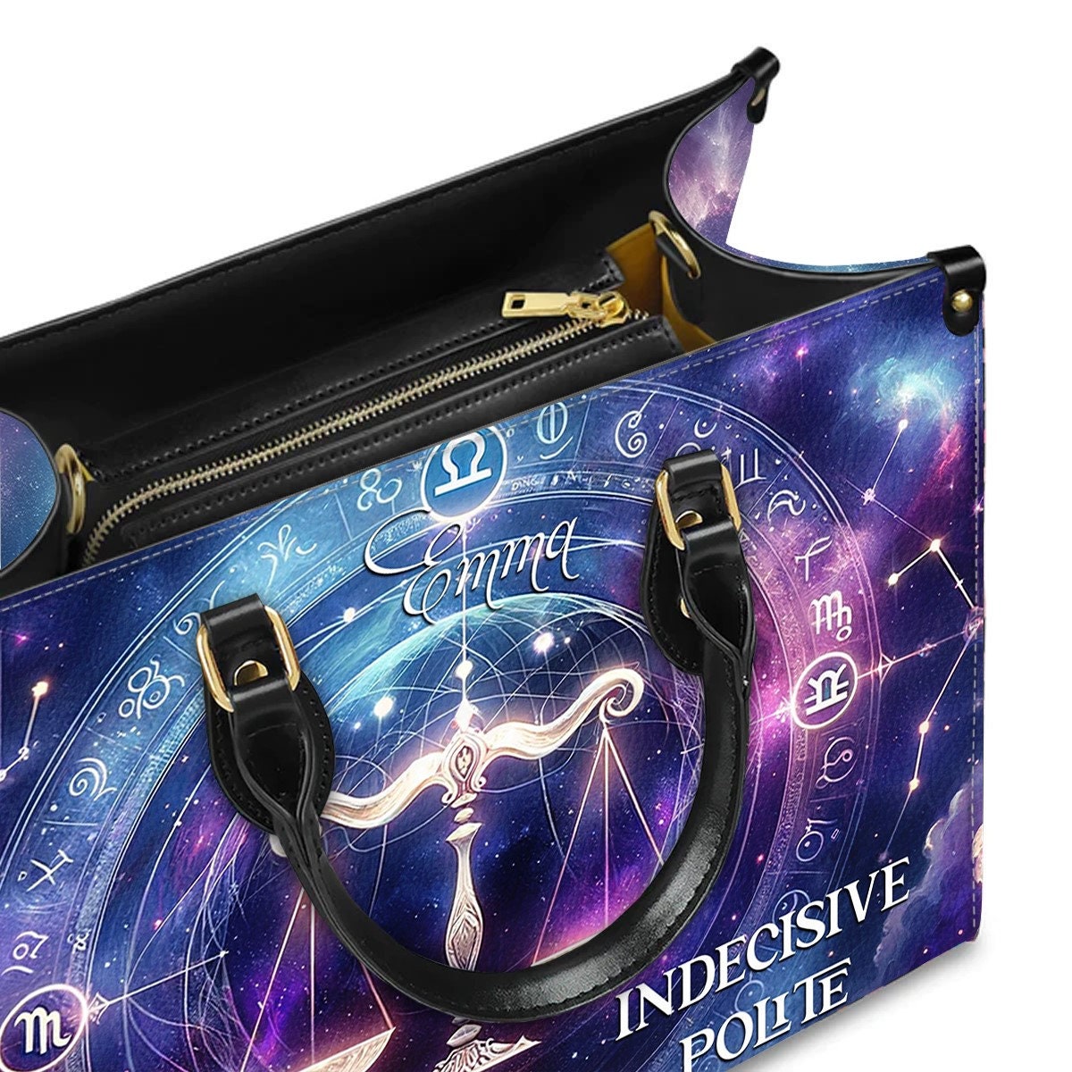 Customizable Astrological Elegance Leather Handbag – Tailor-made by ...