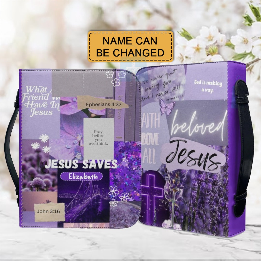 Personalized Purple Bible Cover: Christian Affirmations, Faux Leather ...