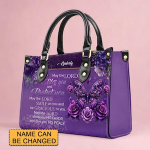Custom Engraved Leather Handbag - Elegance & Faith Combined ...