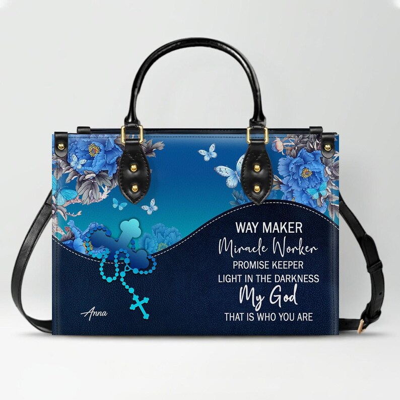 Personalized Christian Leather Handbag - Inspirational Faith Purse - Etsy