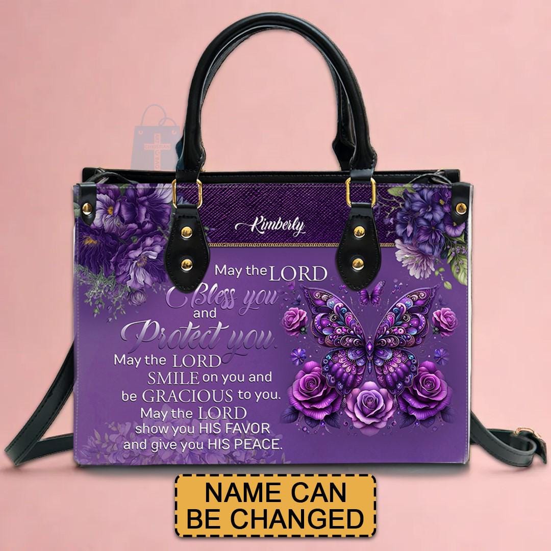 Custom Engraved Leather Handbag - Elegance & Faith Combined ...