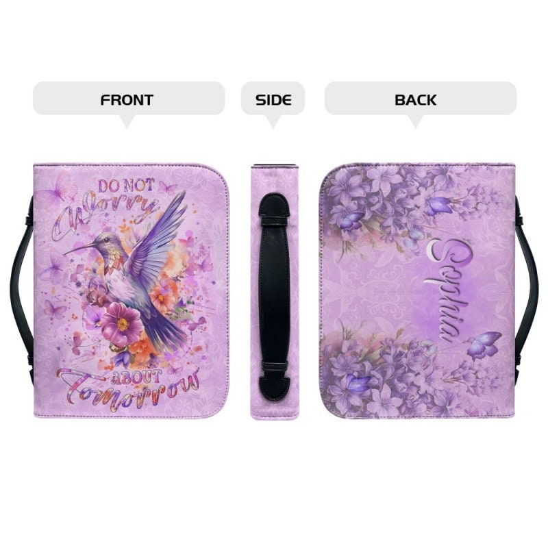 Personalized Hummingbird Bible Cover: Floral Faux Leather Christian ...