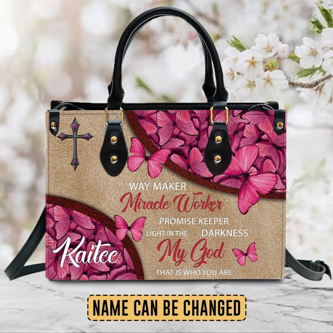 Personalized Butterfly Leather Handbag, Christian Gift for Women - Etsy