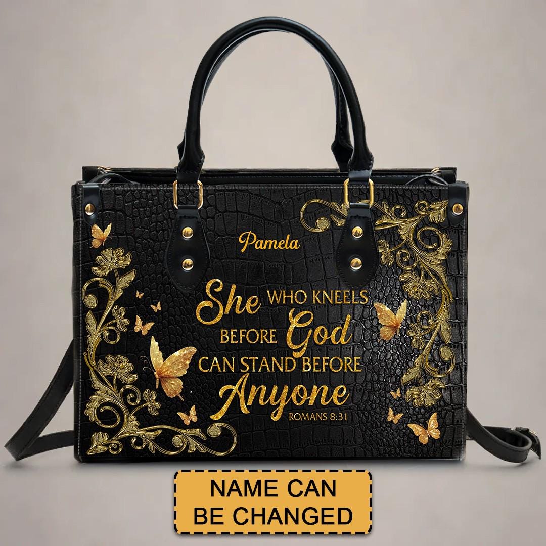 Personalized Leather Tote Bag: Christian Bible Verse, Custom Name - Etsy