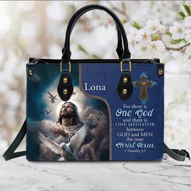Personalized Christian Leather Handbag, Religious Tote Bag - Etsy