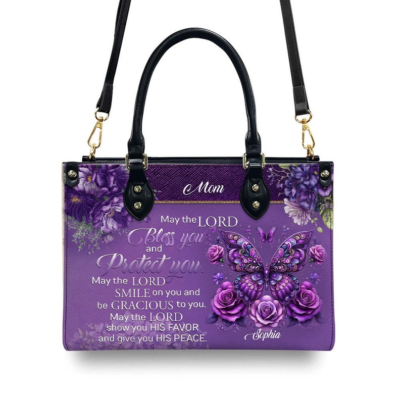Custom Engraved Leather Handbag - Elegance & Faith Combined ...