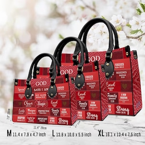 Inspirational Scripture Leather Handbag - Personalized Christian Tote ...