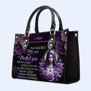 Custom Engraved Leather Handbag Black - Elegance & Faith Combined ...