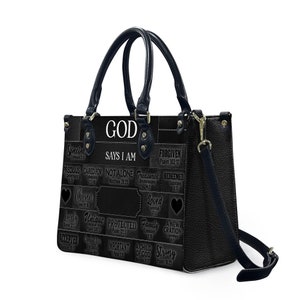 Personalized Faith Leather Tote Bag - Custom Name Christian Handbag - Etsy