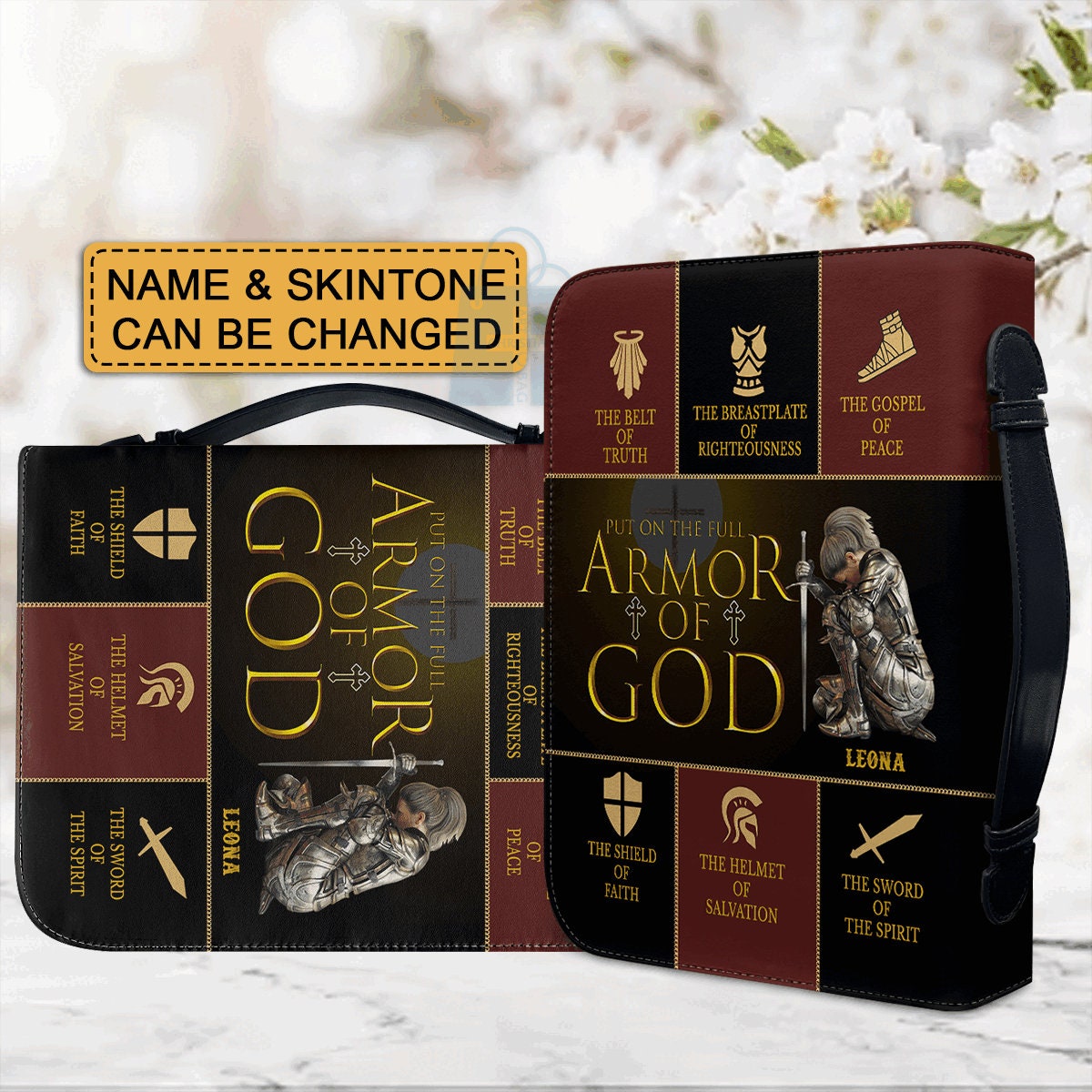 Personalized Armor of God Bible Cover - Faux Leather With Strap - Etsy