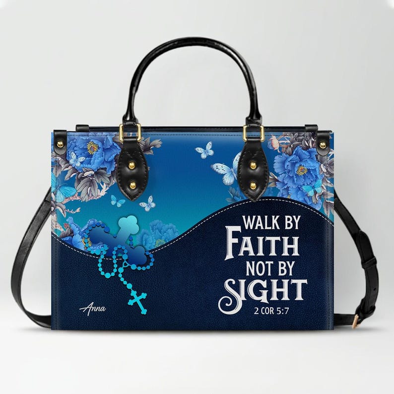 Personalized Christian Leather Handbag - Inspirational Faith Purse - Etsy