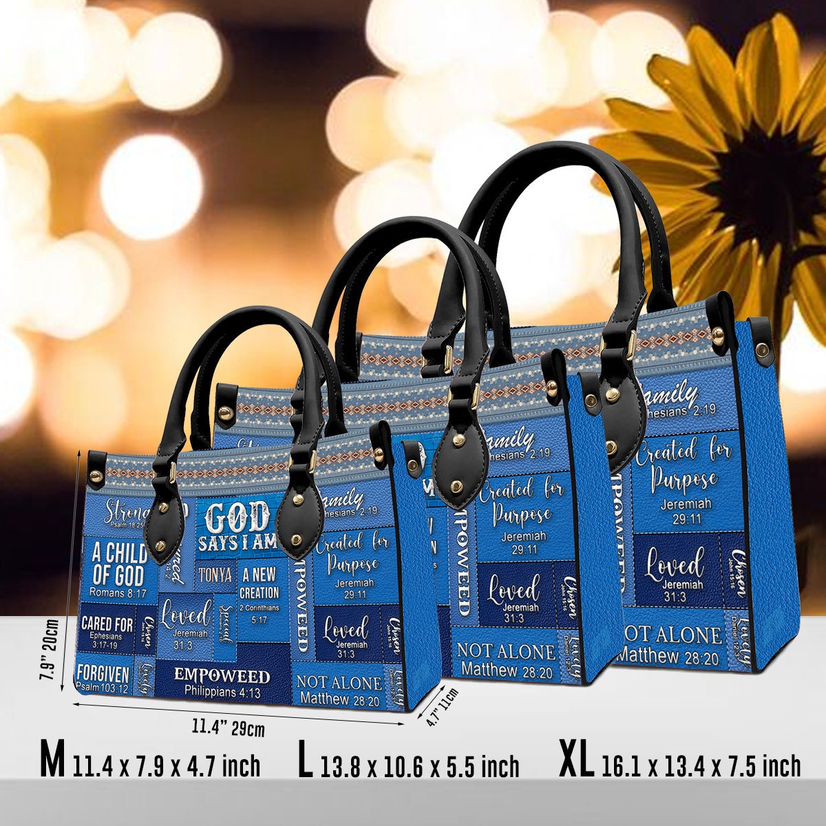 Personalized Christian Leather Handbag: "god Says I Am" Tote Bag - Etsy