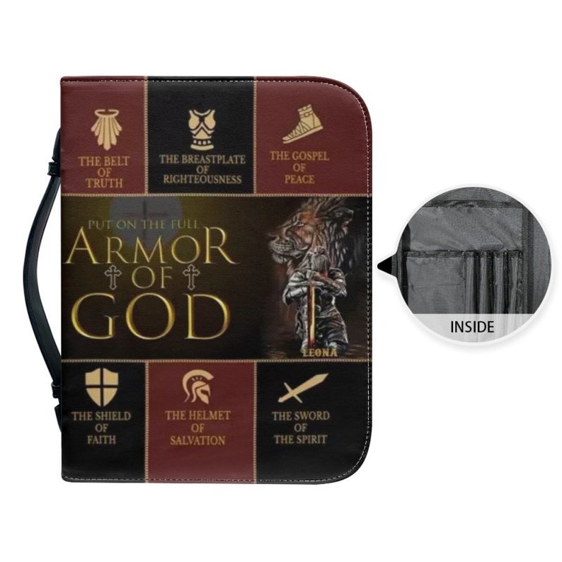 Personalized Armor of God Bible Cover - Faux Leather With Strap - Etsy