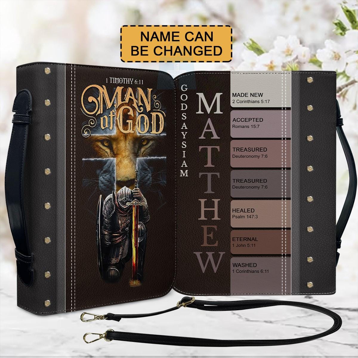 Personalized Bible Cover: Faux Leather Christian Art Bag With Strap - Etsy