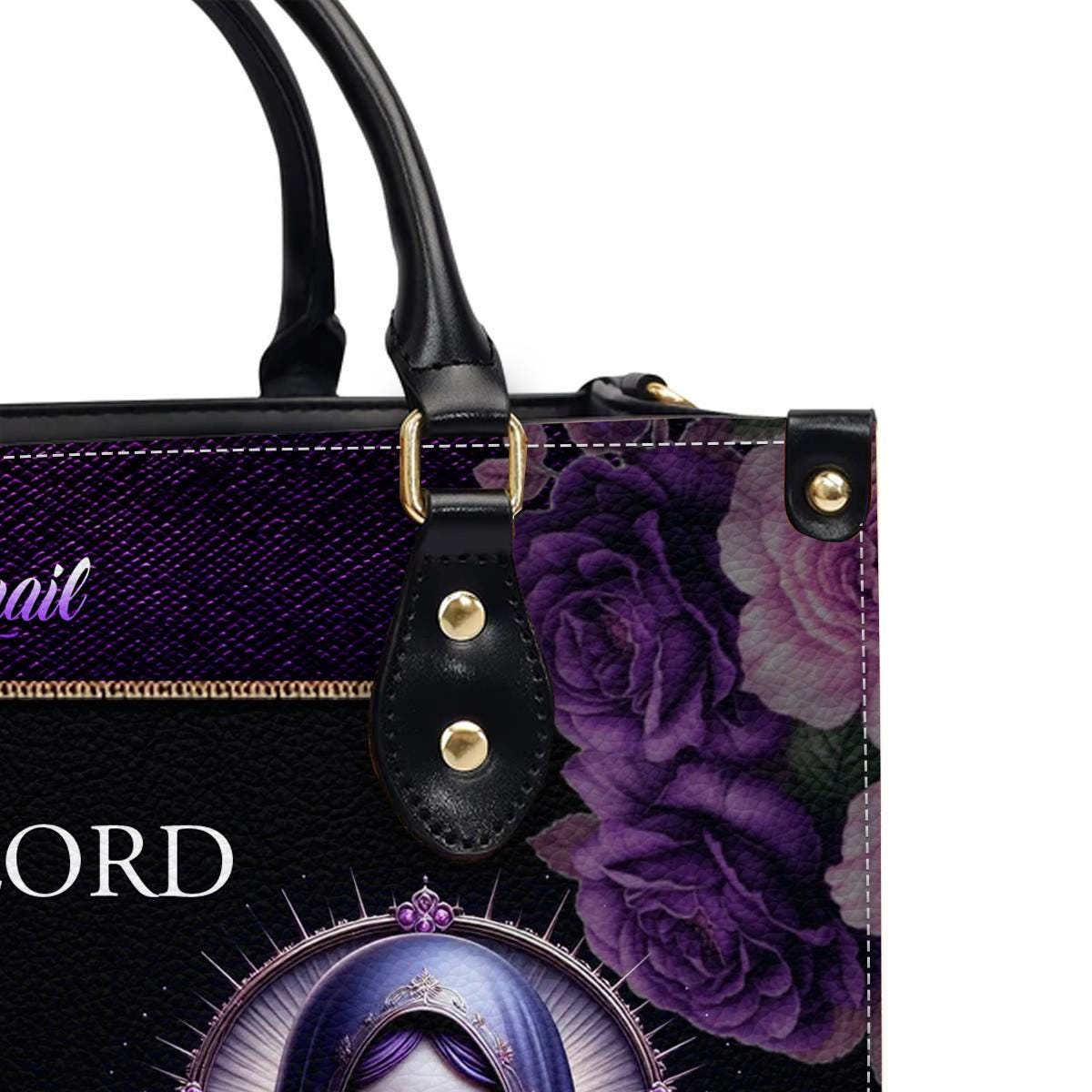 Custom Engraved Leather Handbag Black - Elegance & Faith Combined ...