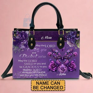 Custom Engraved Leather Handbag Elegance & Faith Combined ...