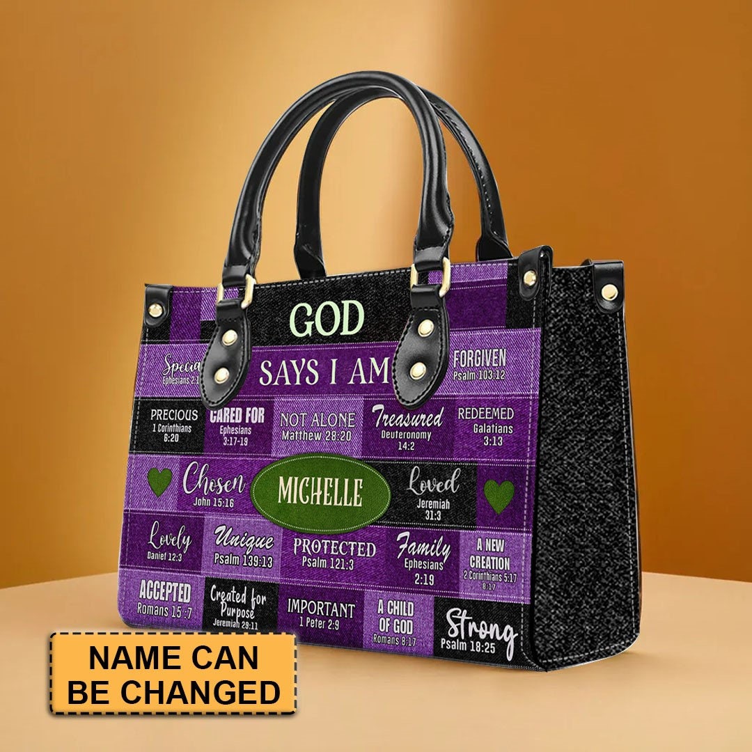 Customized Faith-inspired Leather Handbag by CHRISTIANARTBAG. - Etsy