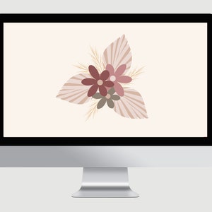 Boho Floral Desktop Wallpaper | Aesthetic Desktop Background | Floral ...