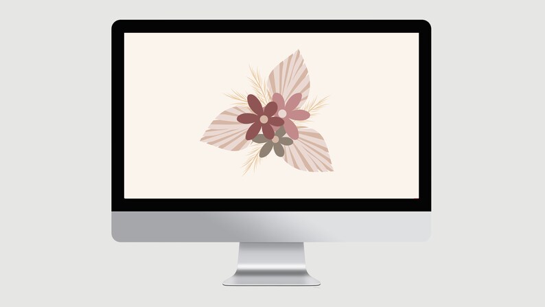 Boho Floral Desktop Wallpaper | Aesthetic Desktop Background | Floral ...