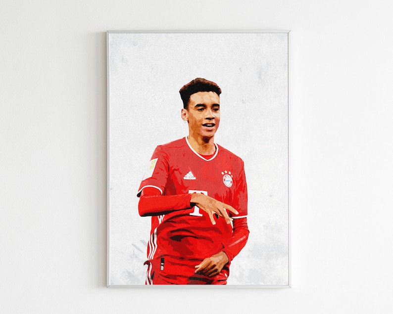 Jamal Musiala Bayern Munich Poster 2023, Wall Art, Decor, Football ...