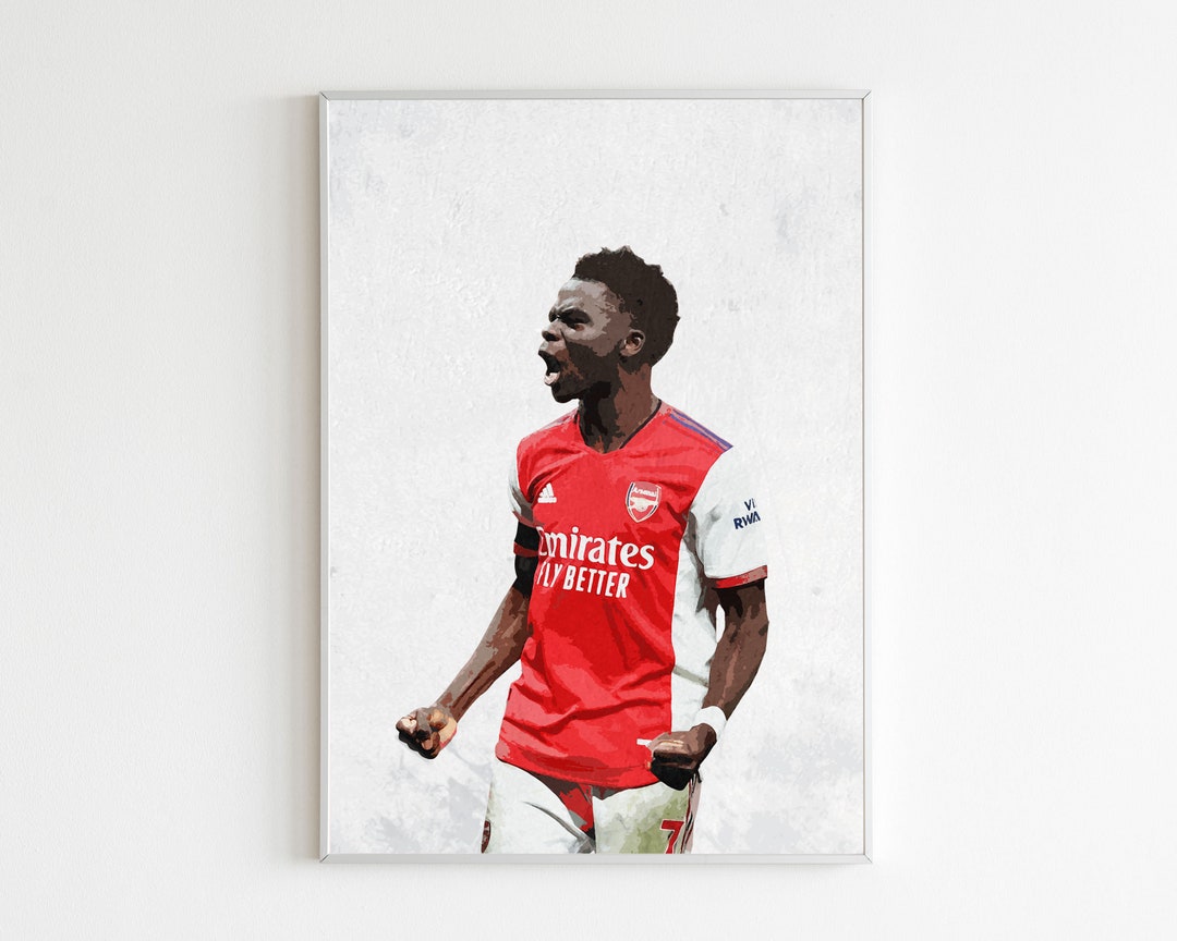 Bukayo Saka Arsenal Poster 2023, Wall Art, Decor, Football, Soccer ...