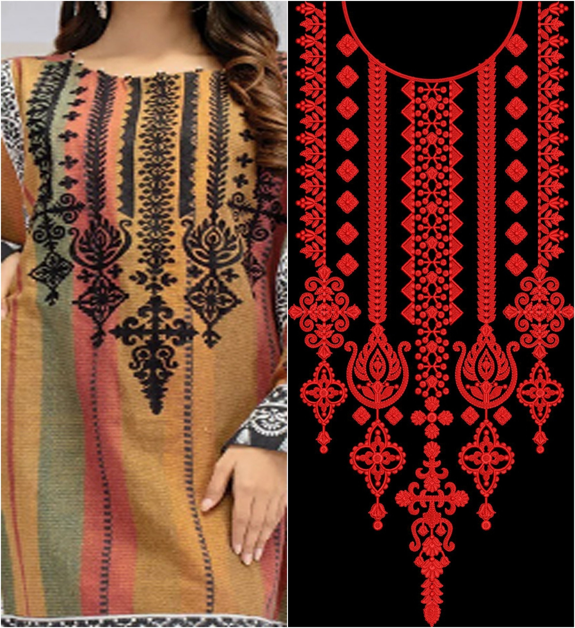 Embroidery Women Neck Designs - Etsy