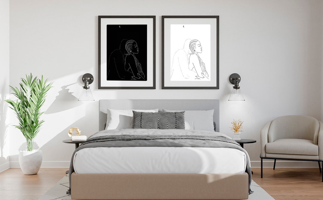 Love - Black and White Inverse Art Prints - Set of 3 (digital Download ...