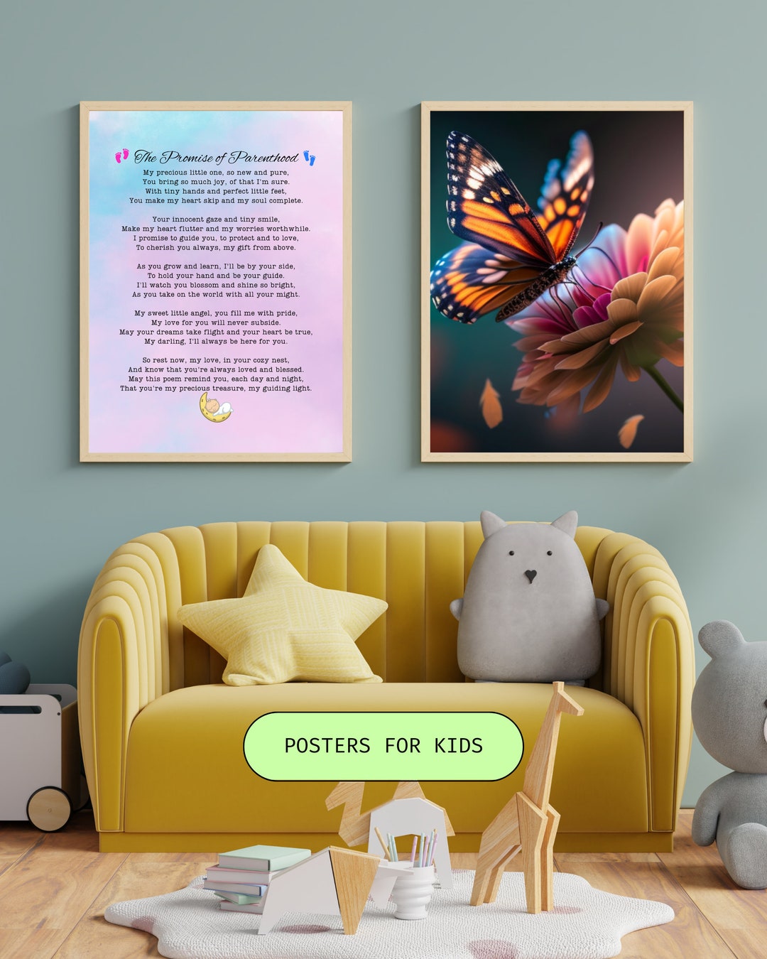 Newborn Nursery Wall Art 'the Promise of Parenthood' Poem With ...