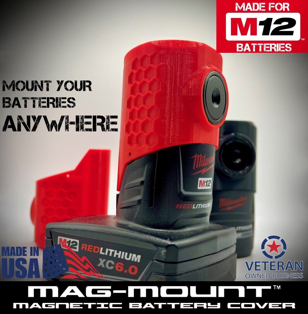 Milwaukee M12 Mag-mount™ Magnetic Battery Mount / Cover *made in USA ...