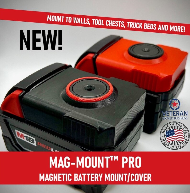 Milwaukee M18 Mag-mount™ PRO Magnetic Battery Mount With - Etsy