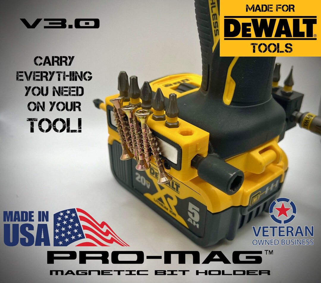 Dewalt 20V Pro-mag™ V3.0 Low Profile Magnetic Bit Holder made in USA - Etsy