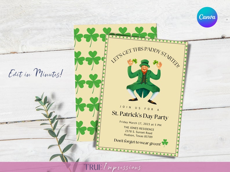 St. Patrick's Day Party Invitation Template, Funny St Patricks Invite ...