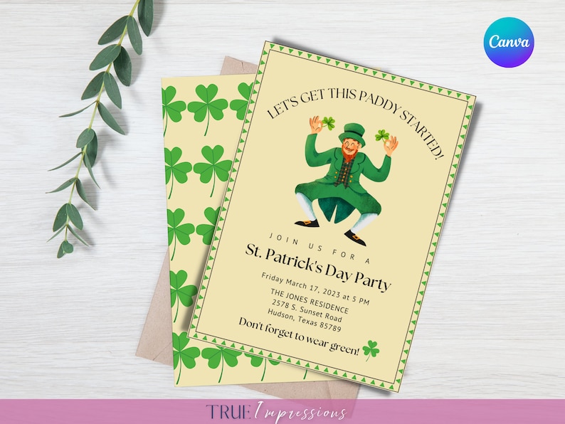 St. Patrick's Day Party Invitation Template, Funny St Patricks Invite ...