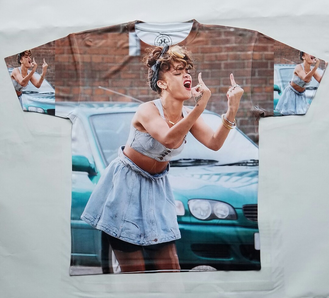Rihanna Middle Finger Sublimation T-shirt - Etsy