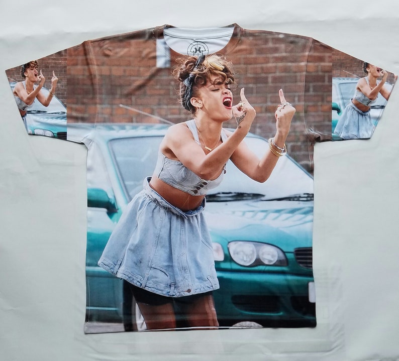 Rihanna Middle Finger Sublimation T-shirt - Etsy