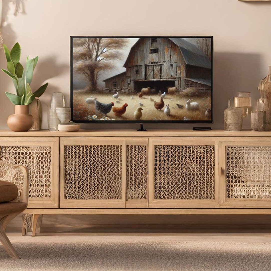 FRAME ART TV Easter Barn Vintage painting style for Samsung, Moody ...
