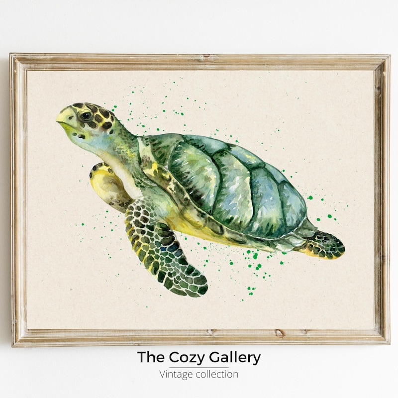 Turtle Whimsical Painting - Etsy