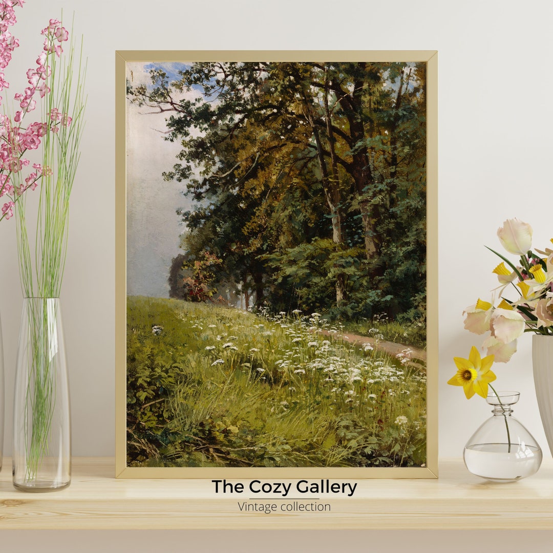 Wild nature long herbs field cottagecore landscape of Spring Summer ...