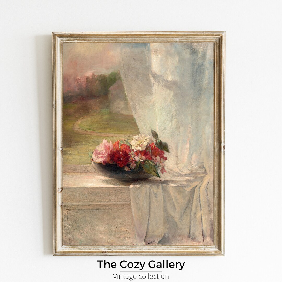 Still Life Roses Vase Painting PRINTABLE Vintage Art, Floral Decor ...