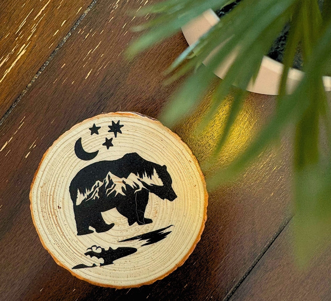 Birch Wood Bear Coaster | Wooden Coaster | Wedding Decor | Gift for ...