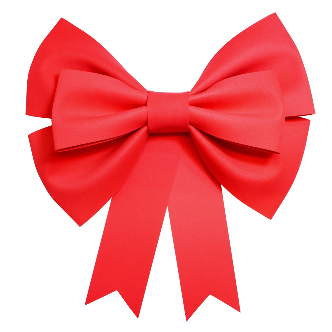 Giant Red Foam Door Bow Premade Bow Includes Detachable Tails, Hanging ...