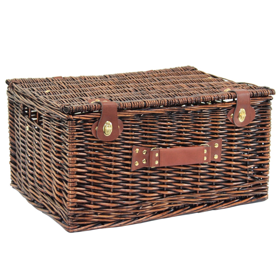 Empty Wicker Hamper Basket With Lid for Gift Baskets, Christmas Hampers ...