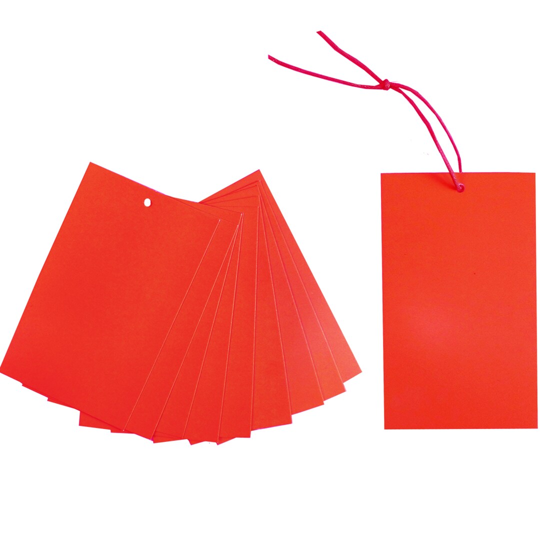Red Gift Tags & Tying Ribbon Gift Tags for Valentine's Day, Christmas ...