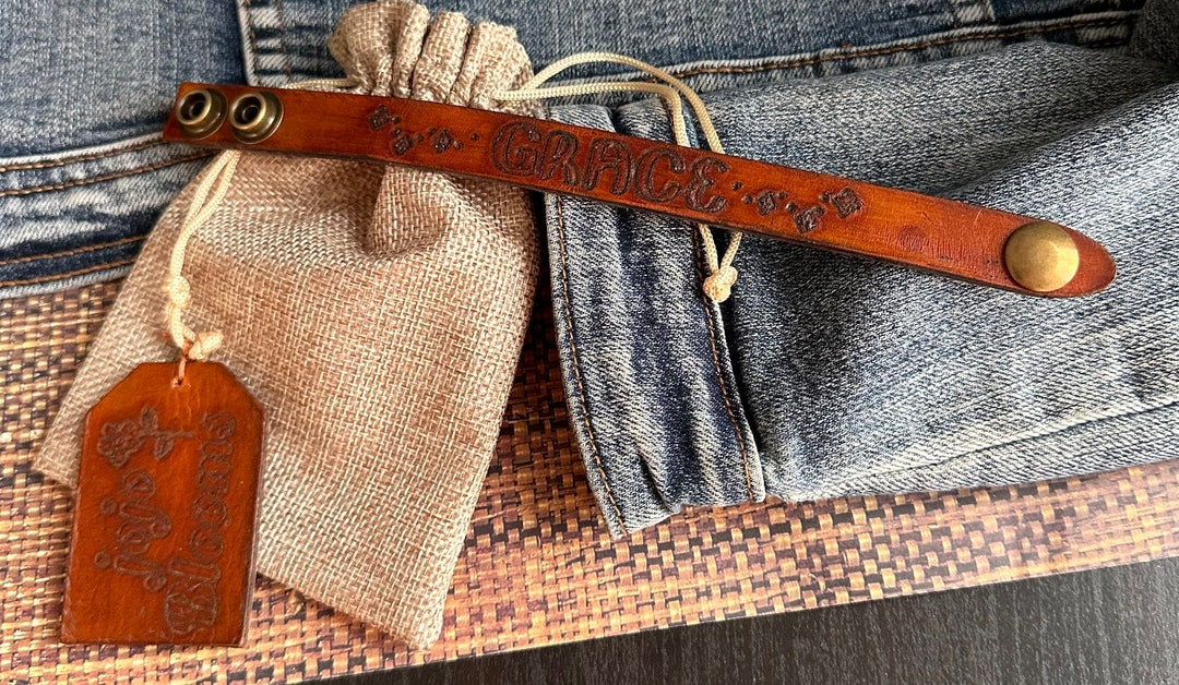 The Word grace Engraved Into a Handmade, Dyed, Antiqued, and Waxed ...