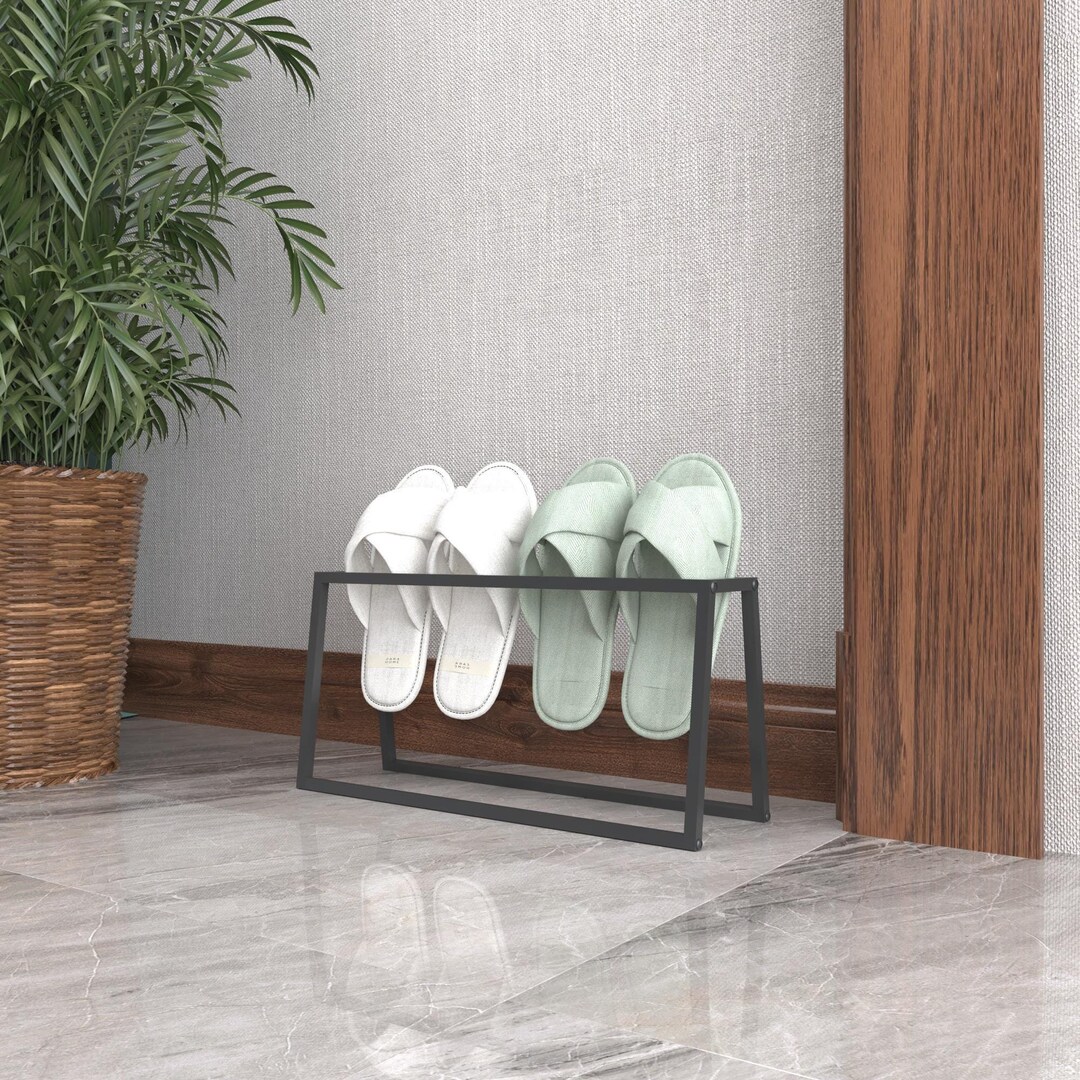 Slipper Rack for Entryway, Minimalist Metal Slipper and Shoe Storage ...